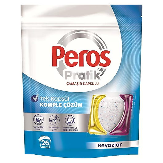 Çamaşır Yıkama - PEROS - PEROS CAMASIR KAPSULU 26 LI BEYAZLAR